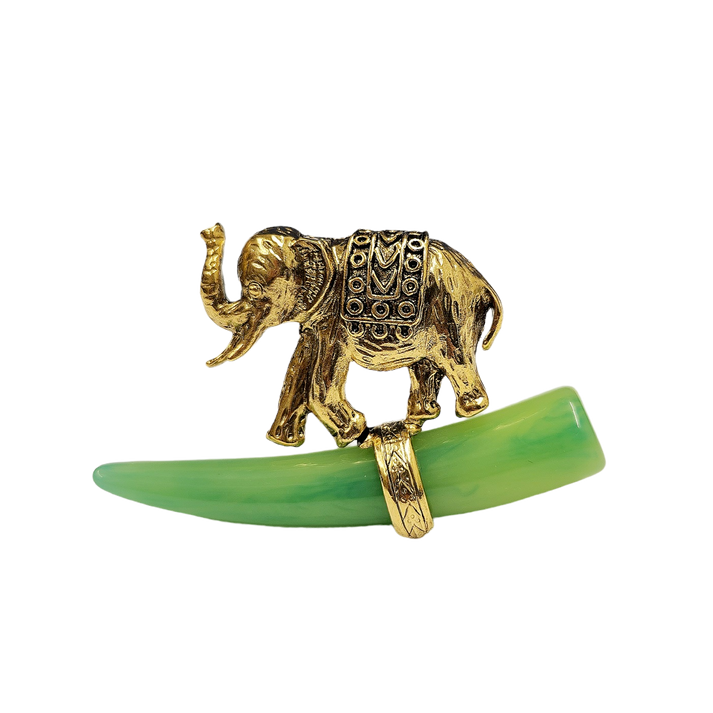 Elephant with Jade Tusk Pin – Kenneth Jay Lane