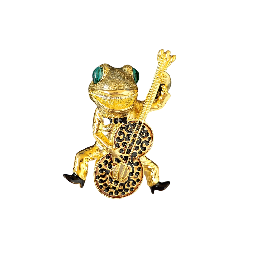 Guitar Frog Pin – Kenneth Jay Lane